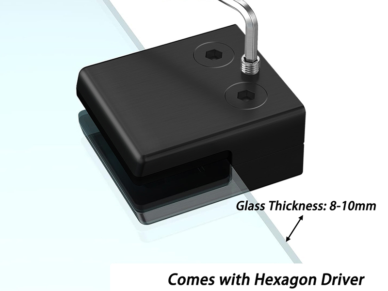 Amazon.com: Cokritsm 6pcs Glass Clamps 8-10mm Stainless Steel 304, Black Glass Clips Adjustable ...