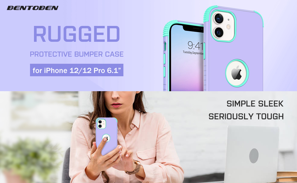 Amazon.com: BENTOBEN for iPhone 12 Case, Phone Case iPhone 12 Pro, Heavy Duty 2 in 1 Full Rugged ...