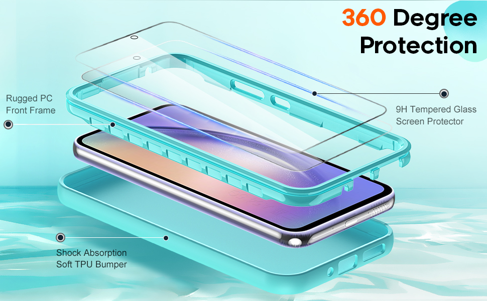 Amazon.com: LeYi for Samsung Galaxy A54 5G Case: Samsung A 54 5G Case with [2 x Tempered Glass ...