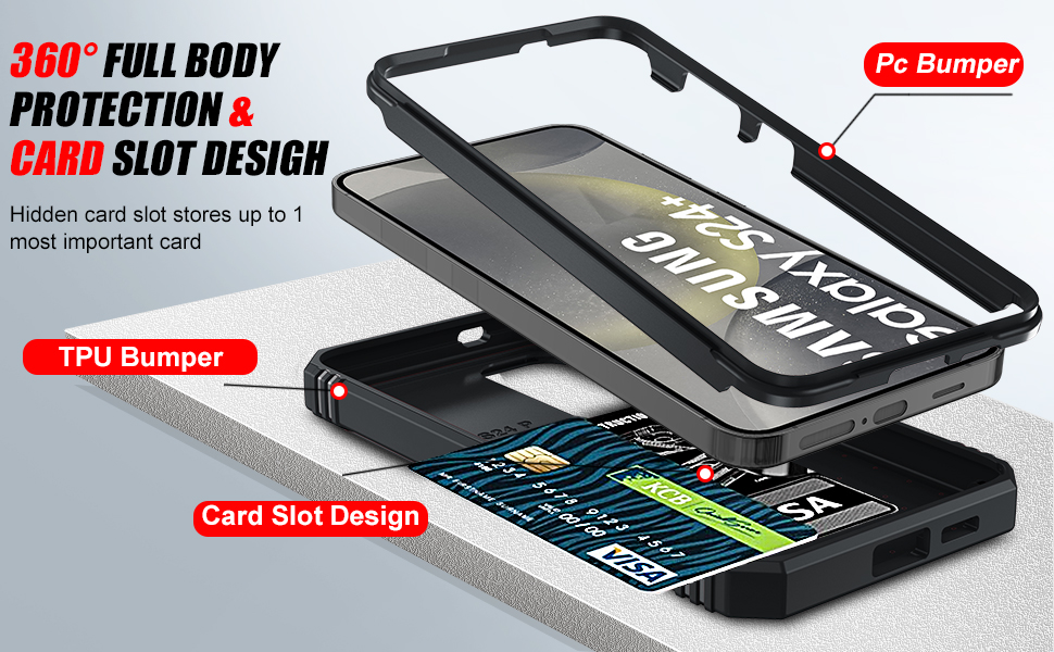 LeYi for Samsung Galaxy S24 5G Case with Camera Cover Slider, 360° Full Body Armour Military ...