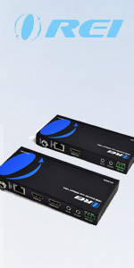 OREI HDBaseT HDMI Extender Over Cat5e/6 Ethernet LAN Cable - Up to 500 Feet - IR, HDMI Loop-Out ...