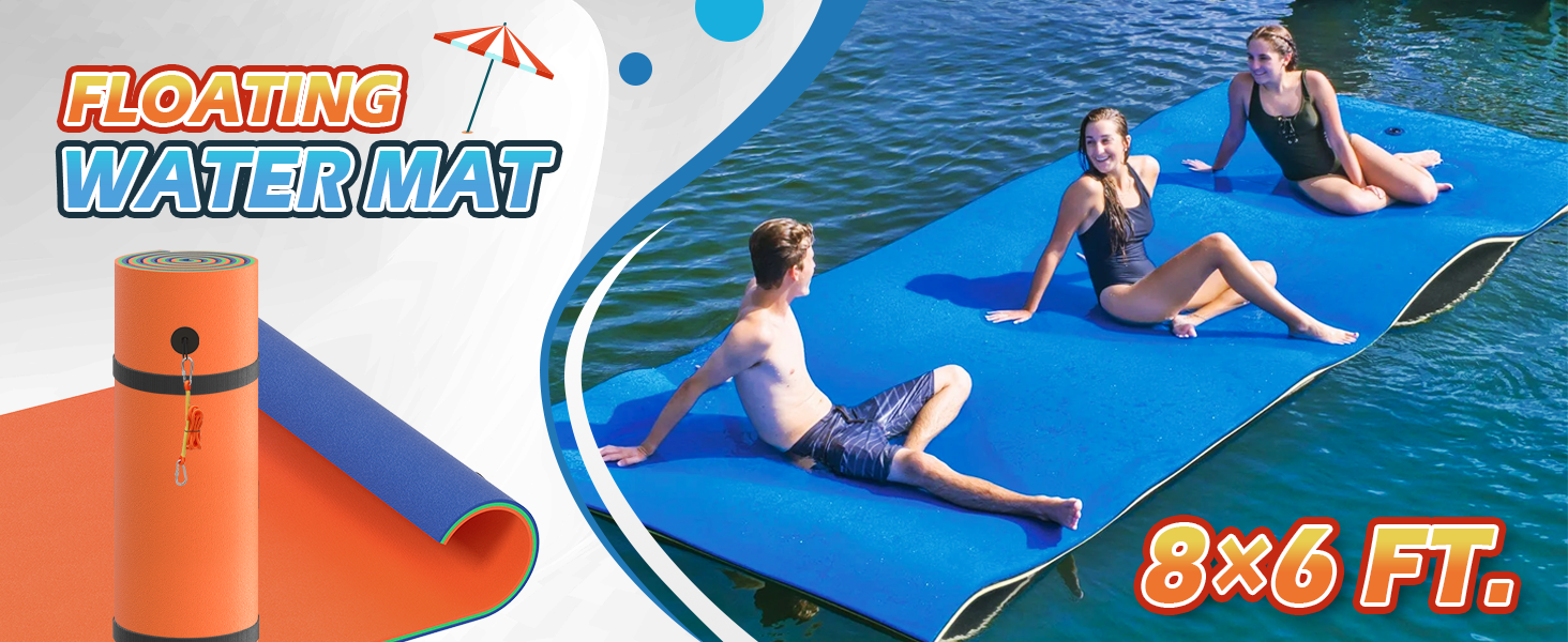 Amazon.com: MADOG 8 x 6 Ft Outdoor Floating Water Mat for Adult Beach ...