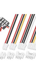Amazon.com: ALAMSCN 30 Pairs JST-XH Connector Kit, XH 2.54mm 2/3/4/5 Pin Header Male and Female ...