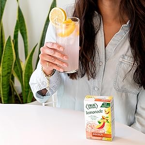 Amazon.com : True Lemon Peach Lemonade Water Enhancer Drink Mix (10 Packets), Low Calorie Drink ...