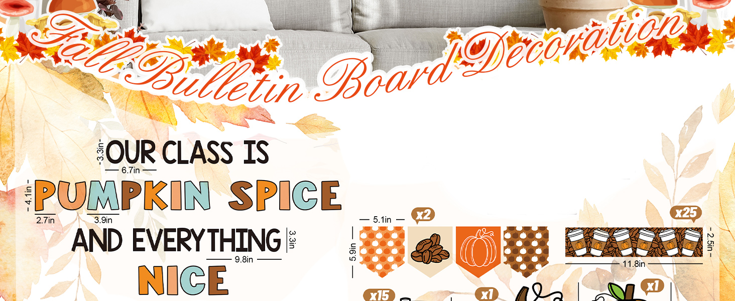 Amazon.com: JarThenaAMCS 72Pcs Fall Pumpkin Coffee Cup Bulletin Board ...