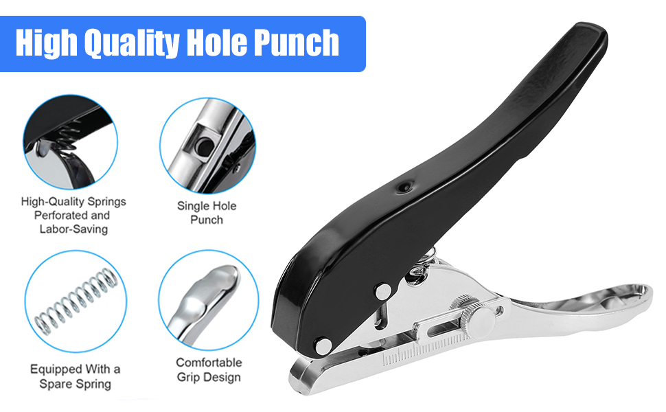 Hole Punch, 5Pcs Single Hole Punch 5/16inch Heavy Duty Hole Puncher, Portable Hole Puncher ...