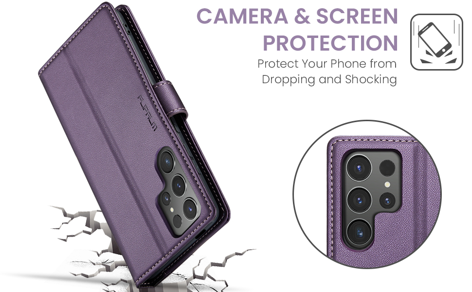 Amazon.com: FLIPALM Wallet Case for Samsung Galaxy S24 Ultra, RFID Blocking Credit Card Holder ...