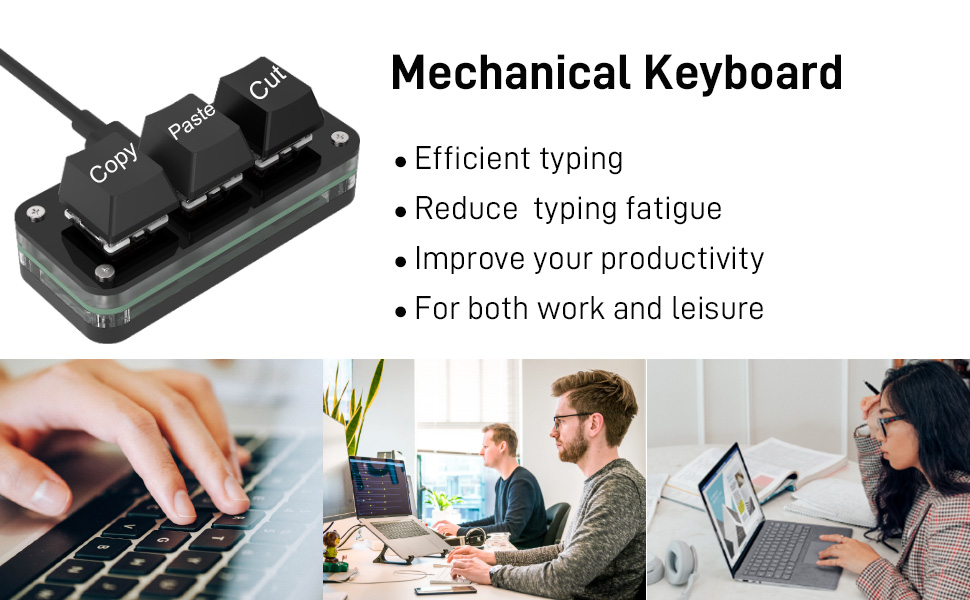 NOVVAOGO Copy Keyboard, One Handed Macro Keypad, Cut Copy Paste ...