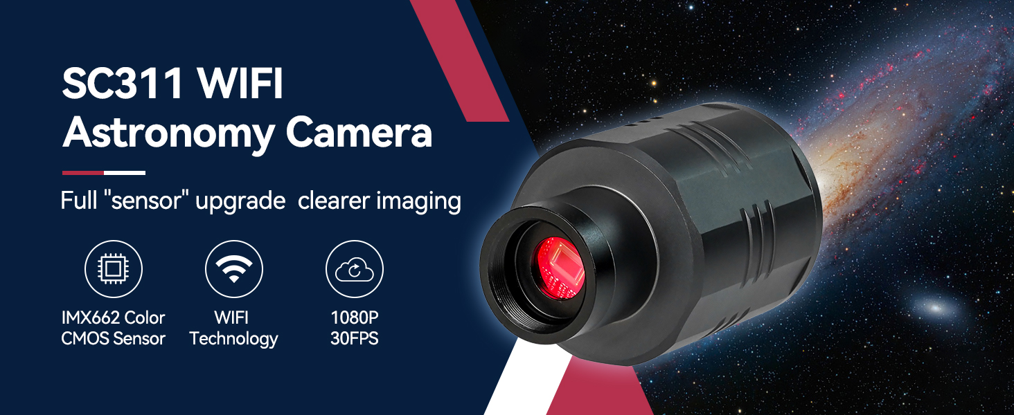 Svbony SC311 WiFi Telescope Entry Level Astronomy Camera, WiFi 4 Point Connection Wireless ...