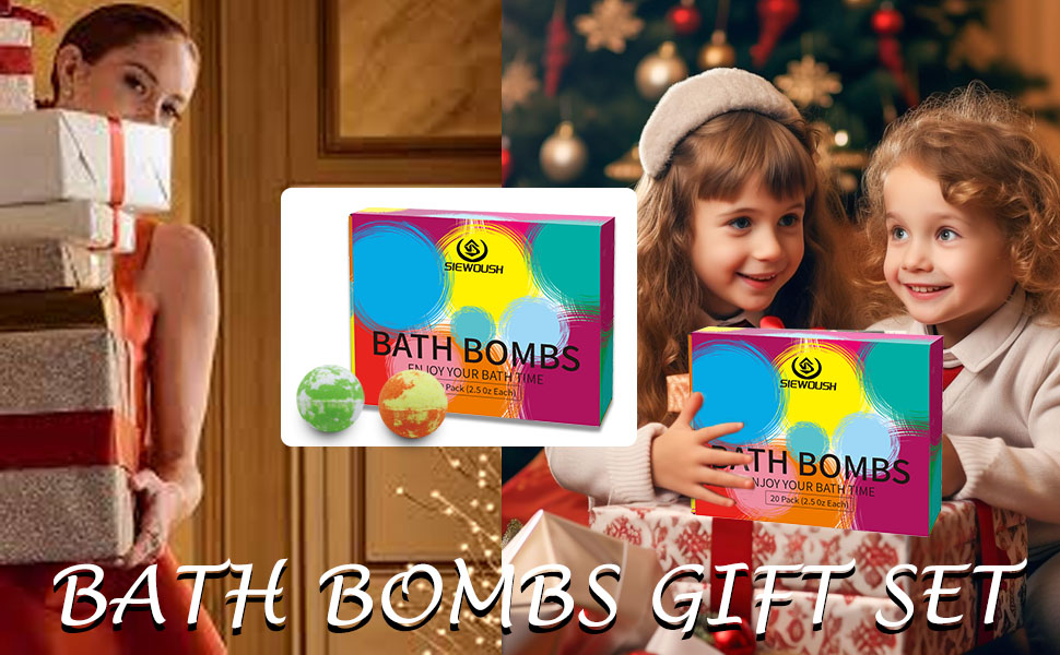 Bath Bombs Gift Set for Kids - 20Pcs Bubble Bathbombs with Natural and Organic Ingredients for ...