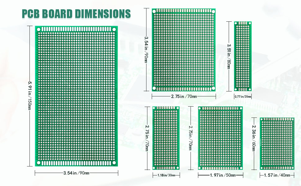 QLOUNI 147-Piece PCB Circuit Board Prototype Kit - Double-Sided Perf ...