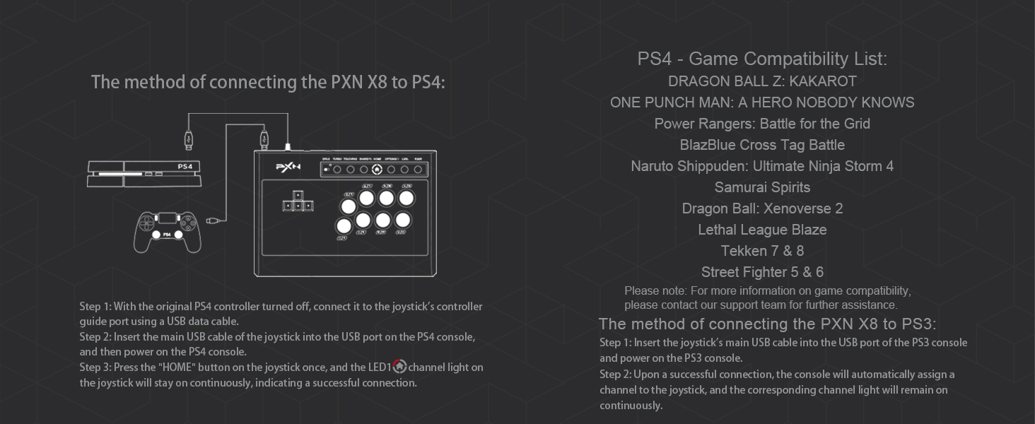 PXN X8 Fighting Box, Arcade Stick - Fight Stick Controller with Keyboard-Style Directional Keys ...