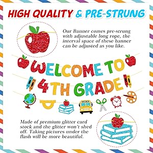 Amazon.com: Welcome to 4th Grade Banner First Day of 4th Grade Banner ...