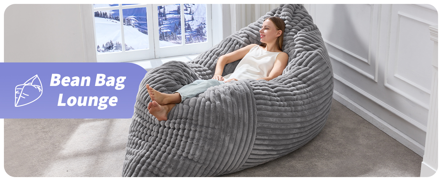 Amazon.com: Hobestluk 3 in 1 Bean Bag Chair Giant Bean Bag Chairs Convertible Bean Bag Floor ...