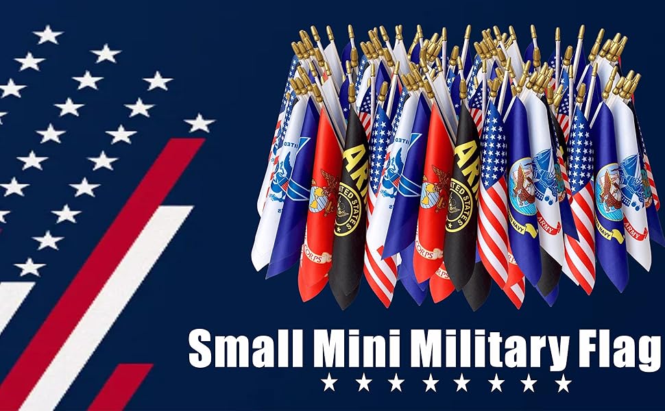 Amazon.com : LUSEOAN 20 Pack Military Flag Set Small Mini Army Armed Forces All Branches ...