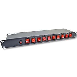 Amazon.com: 10 Outlets 15 Amps 125V Power Strip 19" 1U Rack Mount PDU Surge Protector and Switch ...