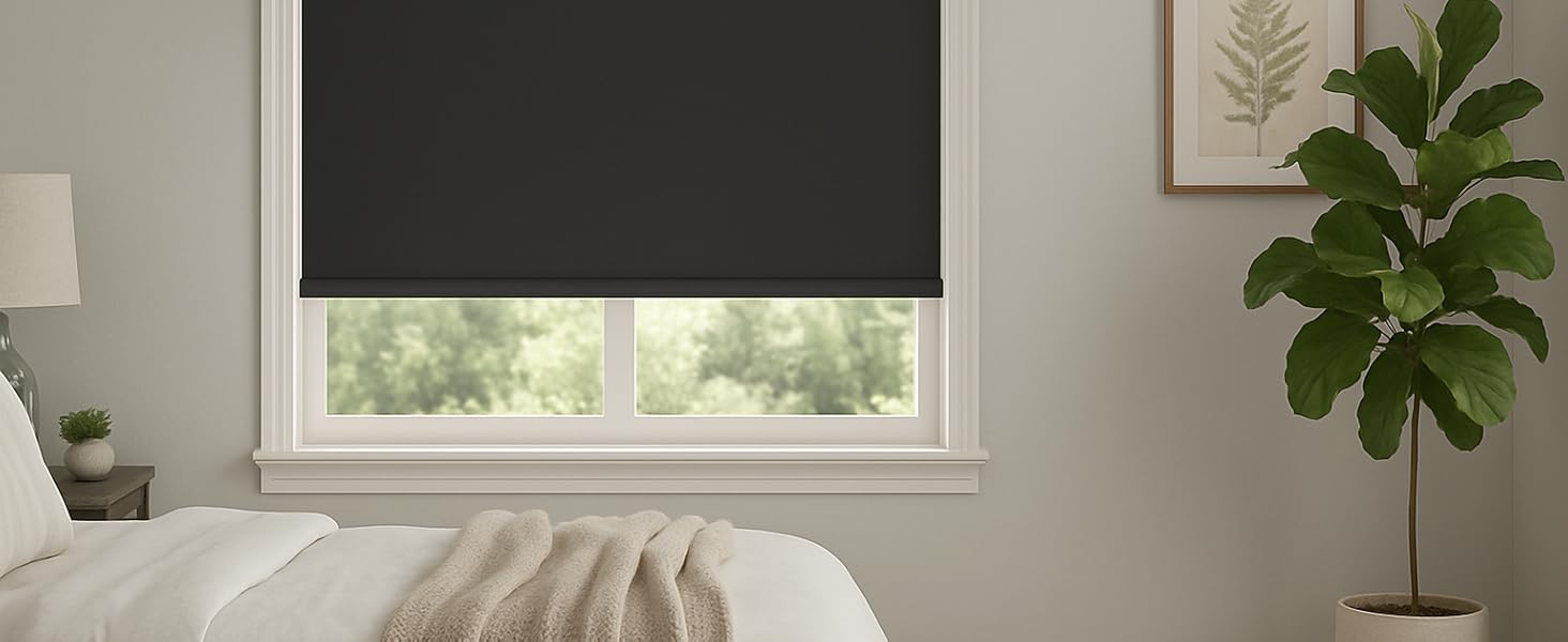 Amazon.com: SHADESLINE Cordless with Valance 100% Blackout Window Shades Pull Down Window Blinds ...