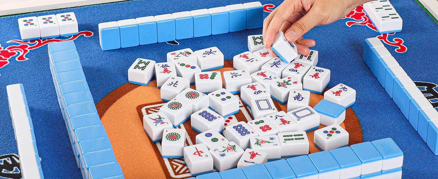 Amazon.com: GUSTARIA Chinese Mahjong Tiles Set, Mahjong Game Set with 146 Numbered Large Size ...