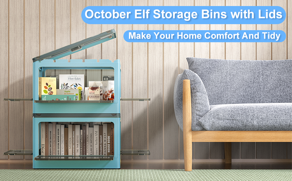 Amazon.com - Stackable Storage Bins with Lids Plastic Foldable Box ...