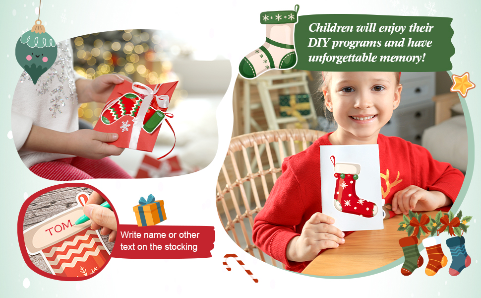 Amazon.com: 90 Pcs Assorted Christmas Stocking Cut-Outs Xmas Stocking ...