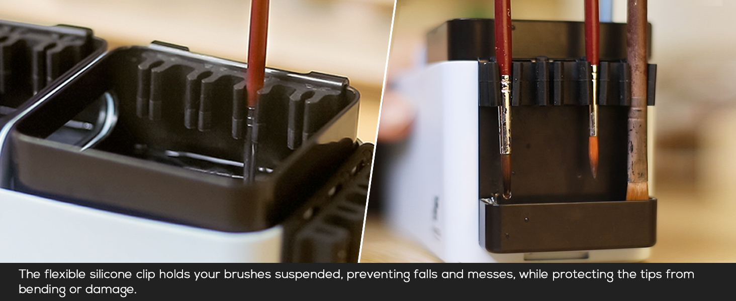 KRYDRUFI Portable All-in-One Modular Painting Station with Paint Brush Cleaner and Holders,Wet ...