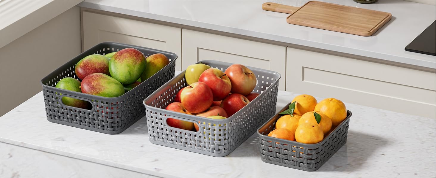 Amazon.com: 12 Pack Plastic Storage Baskets, Small Baskets for ...