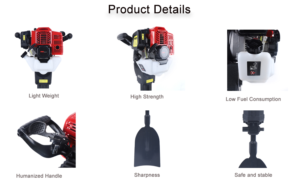 excavadora de árboles de jardín de 2 tiempos, máquina excavadora de zanjadora portátil ...