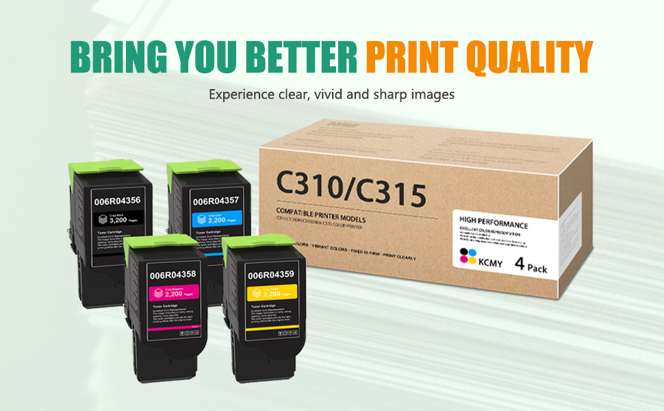 Amazon.com: C310/C315 Toner Cartridge Set (4Pack BK/C/M/Y) - DOPHE 006R04356 006R04357 006R04358 ...