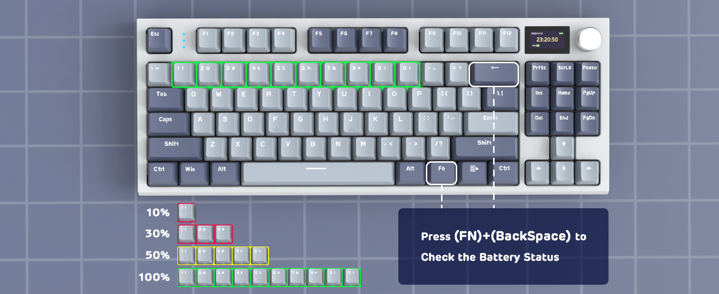 RK86 Mechanical Keyboard, 2.4G Wireless/BT5.0/USB-C Wired Gaming ...