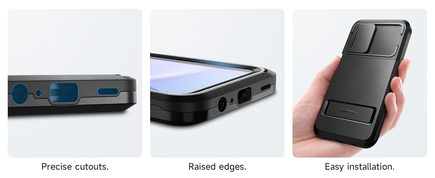 Amazon.com: SURITCH for Samsung Galaxy A15 Case with Magnetic Camera Slide Cover & Adjustable ...