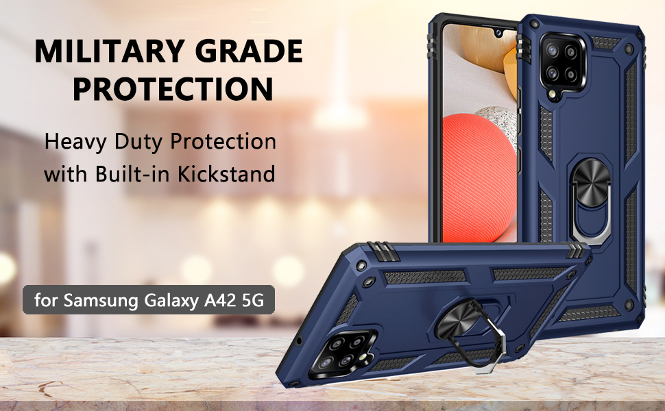 Amazon.com: Dionsibei Military Grade Drop Impact for Samsung Galaxy A42 5G Case 360 Metal ...