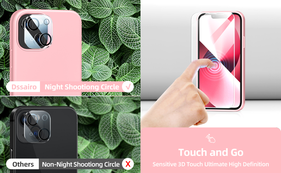 Amazon.com: Dssairo 5 in 1 Designed for iPhone 13 Case, with 2 Pack Screen Protector,2 Pack ...