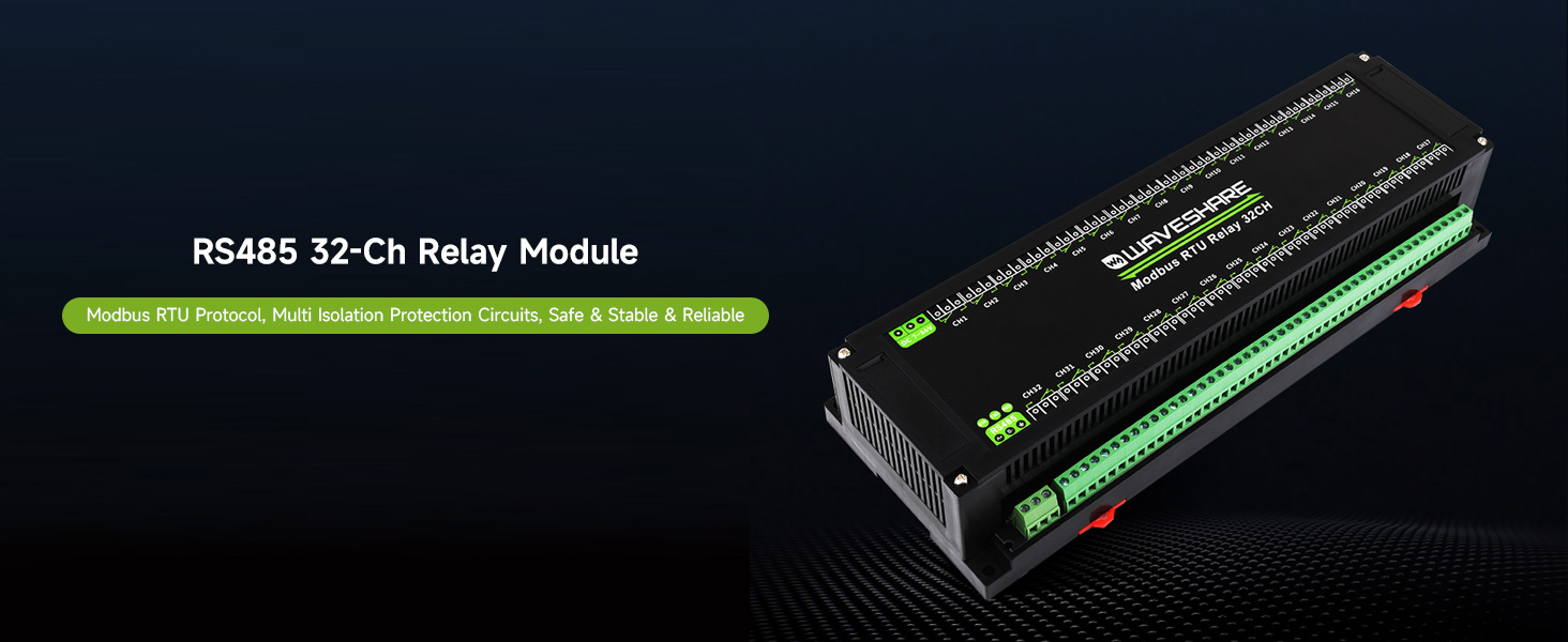 Amazon.com: Waveshare Modbus RTU 32-Ch Relay Module, RS485 Interface, with Multiple Isolation ...
