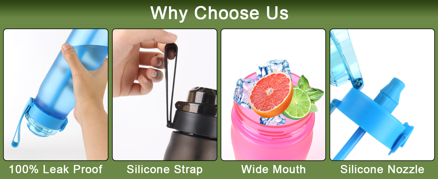 Amazon.com: QuiFit Air Water Bottle with 7 Flavor Pods, Flavored Water with Straw, Scented BPA ...