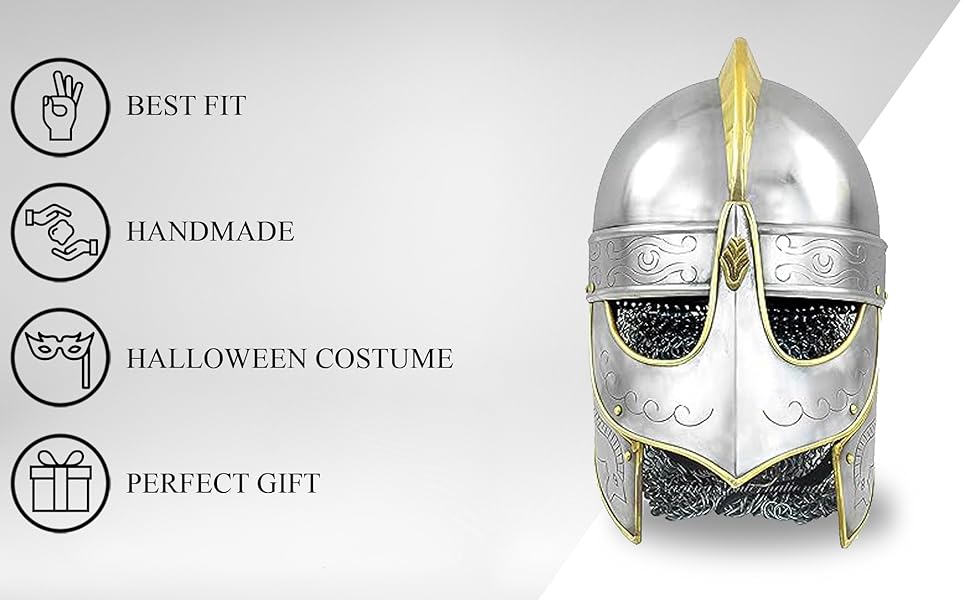 Amazon.com: Nagina International Medieval Barbuta Visored Brushed Steel ...