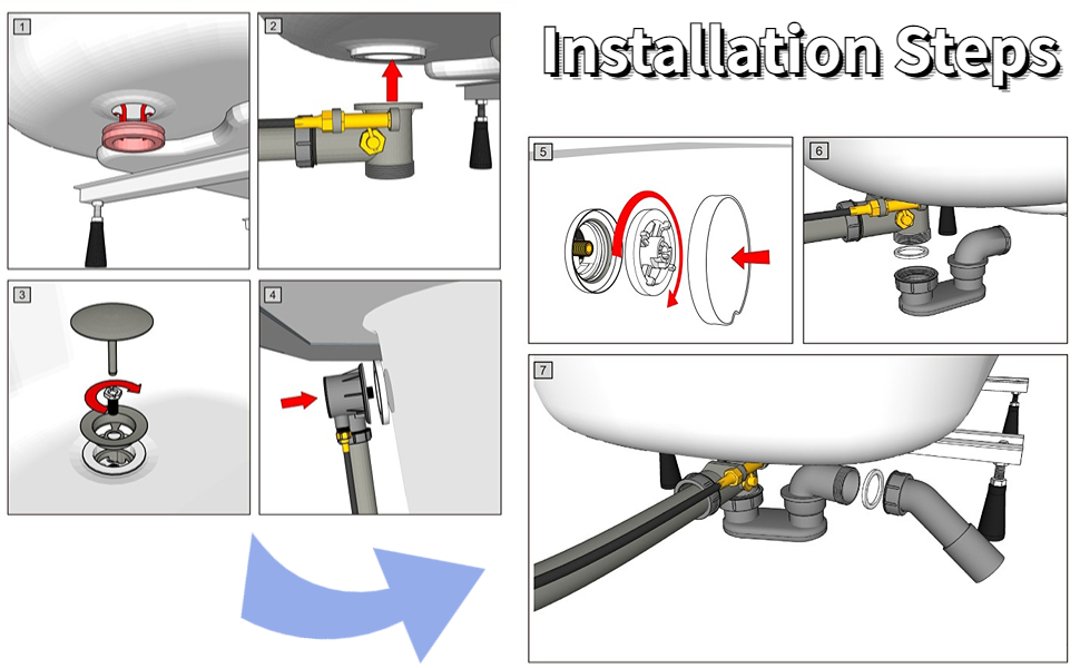 25.6-Inch Flexible Overflow Bath Drain - Concealed SPA Bathtub Drainer ...