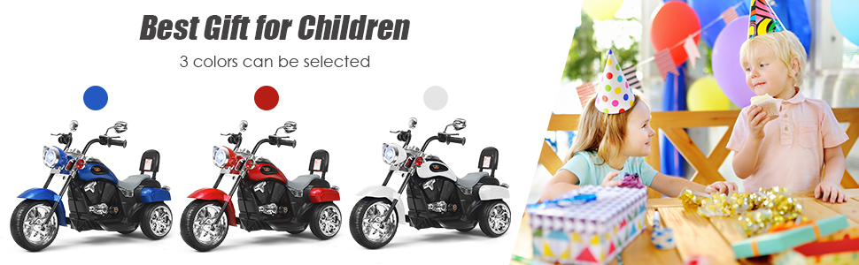 Amazon.com: HONEY JOY Pink Kids Motorcycle, 6V Battery Powered Toddler Chopper Motorbike Ride On ...