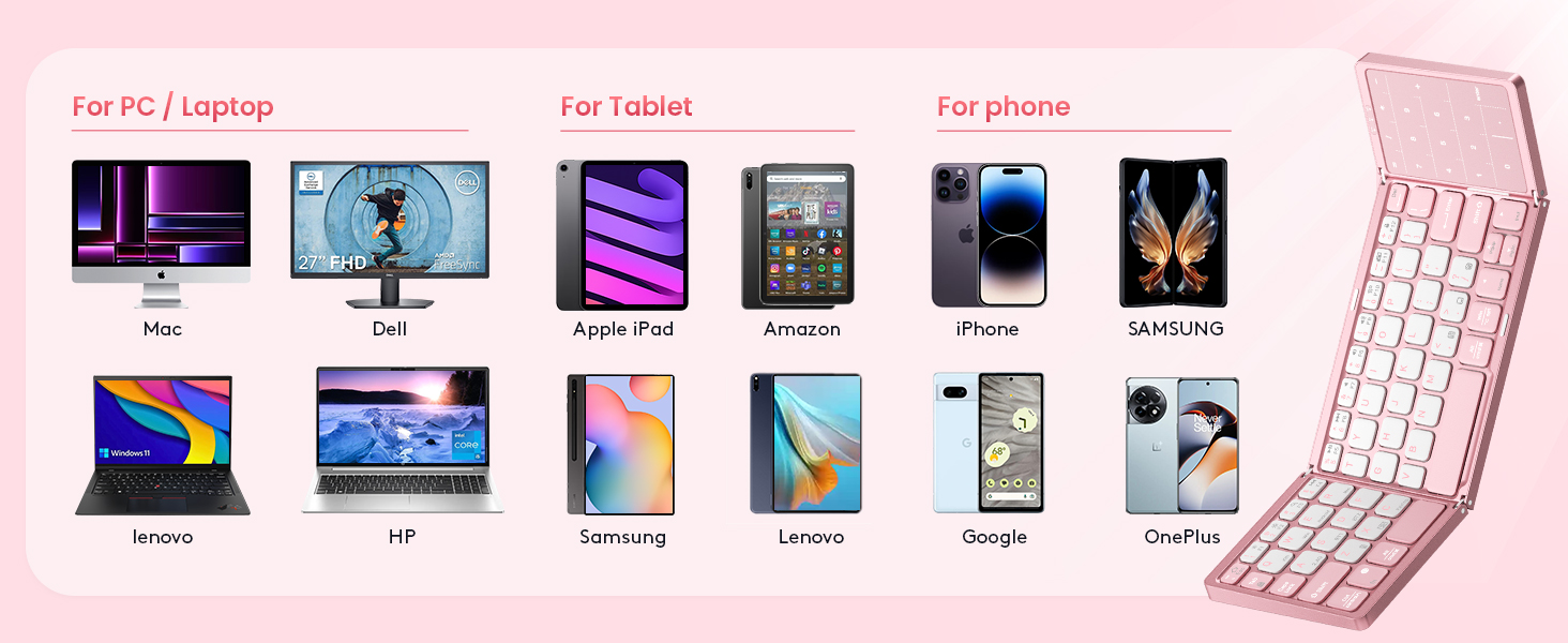 Artciety Foldable Bluetooth Keyboard Folding Portable Wireless Keyboard With