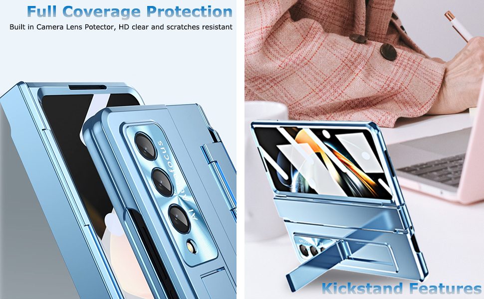 Amazon.com: YQODSZ for Samsung Galaxy Z Fold 4 Case with S Pen & Pen Holder, One-Piece Design Z ...