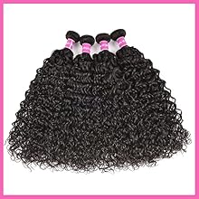 Amazon.com : Halerp Water Wave Human Hair Bundles 20 22 24 26 Inch Burmese Curly 4 Bundles Human ...