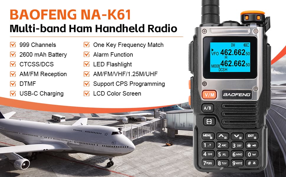 Amazon.com: BAOFENG K61 Multi-Band Ham Radio Handheld (Upgrade of UV-5R), Long Range Two Way ...