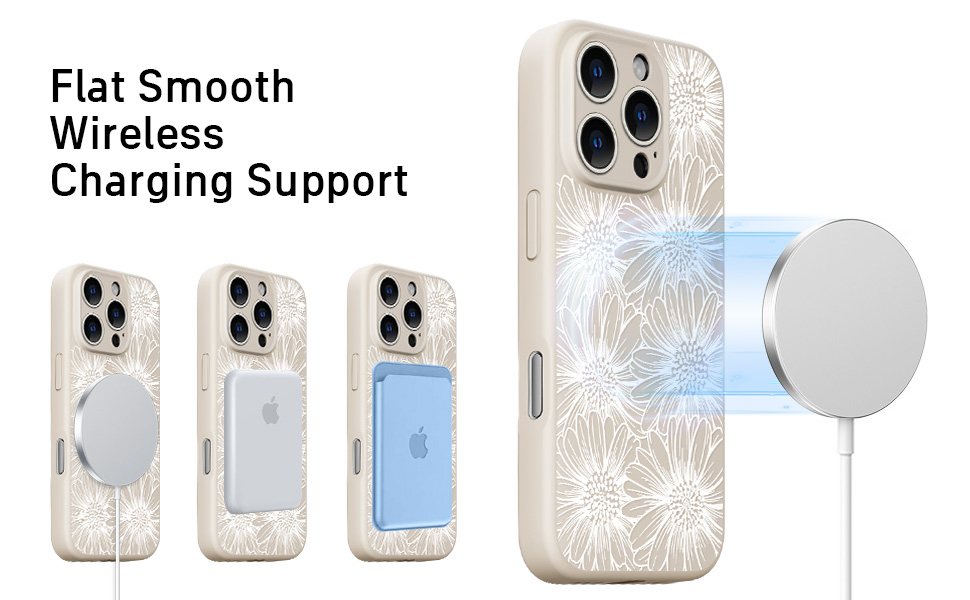 Amazon.com: FEWGEY Silicone Phone Case for iPhone 16 Pro Max Compatible with Magsafe Cute White ...