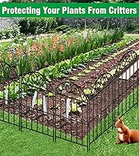 Amazon.com : ADAVIN Garden Fence Animal Barrier with Gate 32 in(H)×17.5 Ft(L) 8 Panels,Rustproof ...