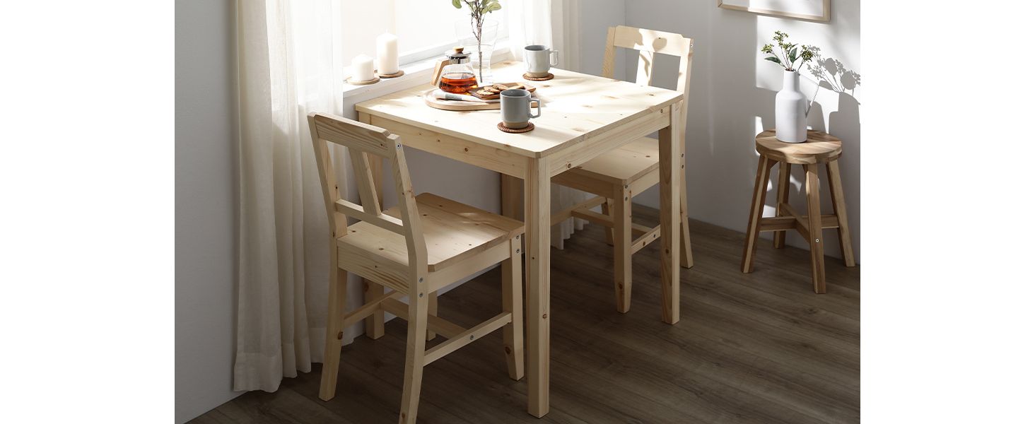 Amazon｜RASIK ダイニングテーブル 単品 幅70cm ナチュラル 天然木 パイン材 食卓テーブル Myon ミオン｜ダイニングテーブル オンライン通販