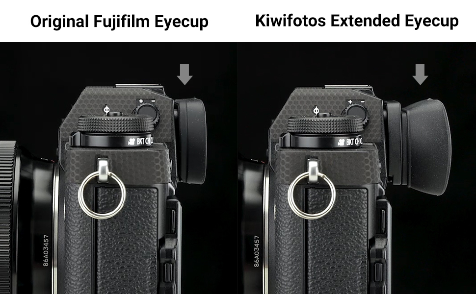 Kiwifotos Long Soft Viewfinder Eyecup Eyepiece for Fuji Fujifilm X-T5 X-T4 X-T3 X-T2 X-T1 X-H1 X ...