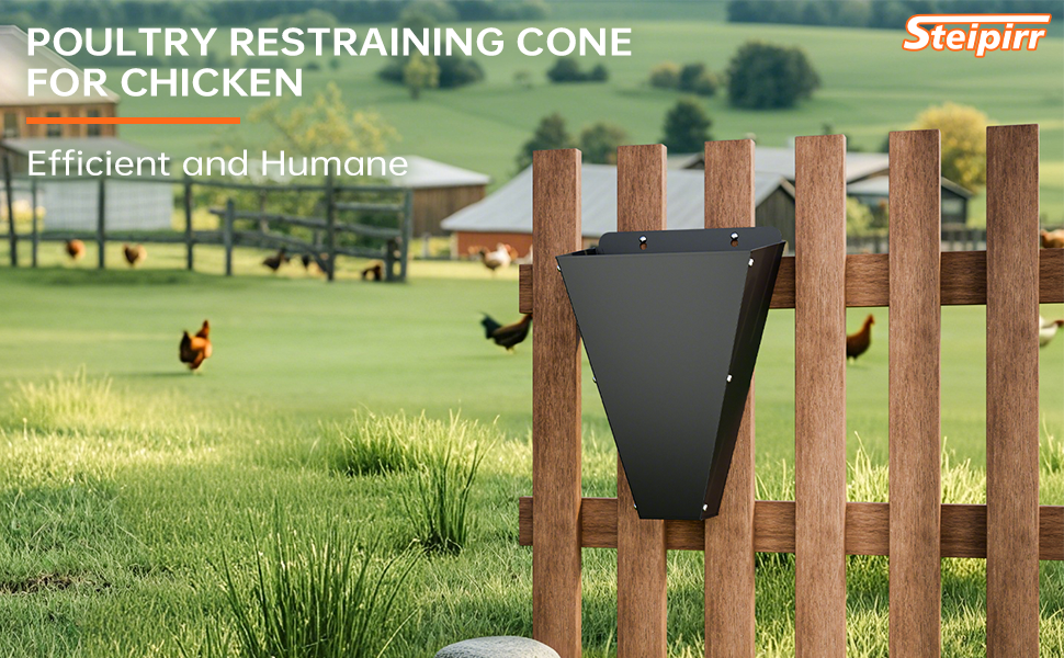 Amazon.com : Medium Size Chicken Cone, Heavy Duty Metal Poultry Restraining Cone with Flat Back ...