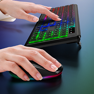 Amazon.com: Wireless Keyboard and Mouse, Light Up Silent Keys and Tilt ...