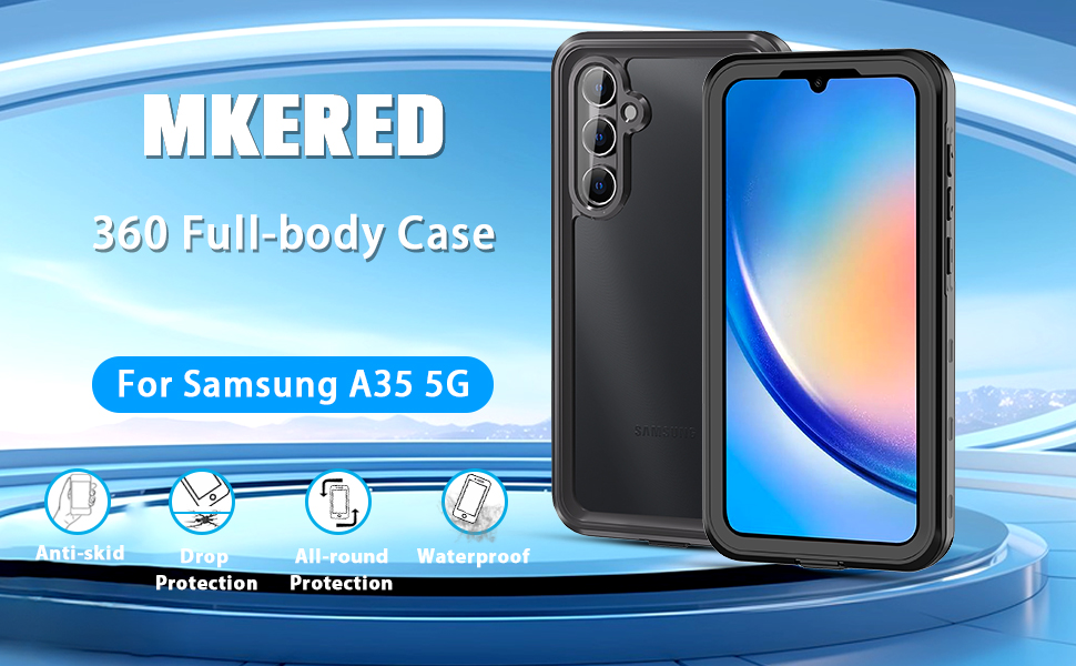 MKERED Samsung A35 5g Case,Samsung Galaxy A35 5g Case IP68 Waterproof Dustproof Case and screen ...