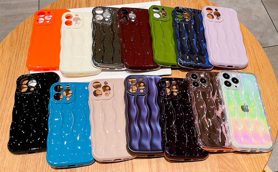 Amazon.com: HYUEKOKO Water Ripple Pattern Case for iPhone 15 Pro Soft TPU Shockproof Camera ...