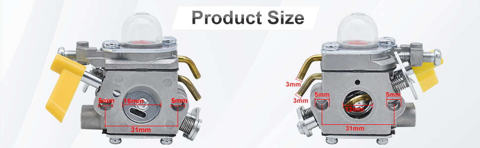 Wai Danie 26cc Carburetor Compatible with Homelite Ryobi Poulan Craftsman 30cc 26cc Trimmer ...